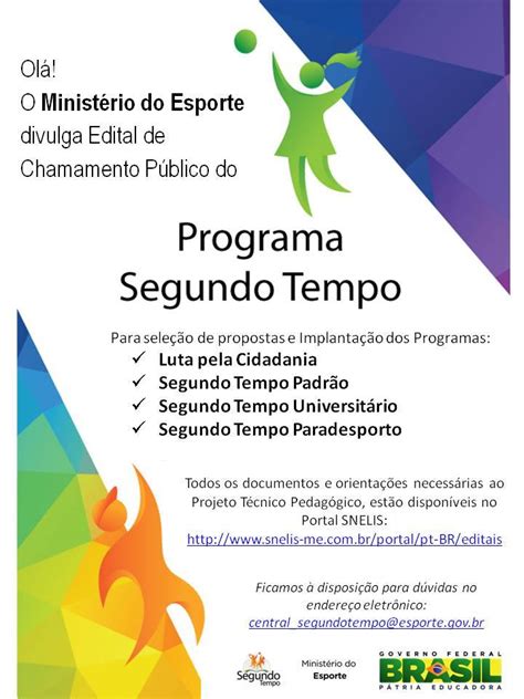 Novos Editais do Programa Segundo Tempo Blog de Educação Integral
