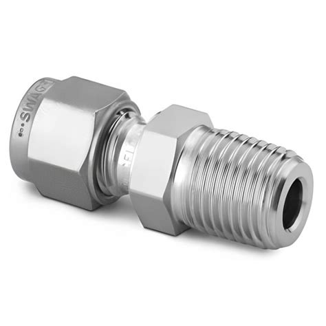 CONECTOR RECTO 3 8 OD X 1 4 NPTM ACERO INOX VZ Controles Industriales