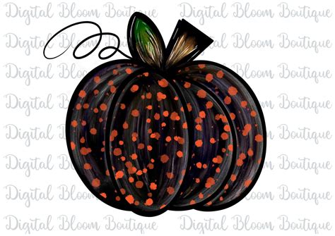 Black And Orange Pumpkin Png Cute Pumpkin Clip Art Etsy