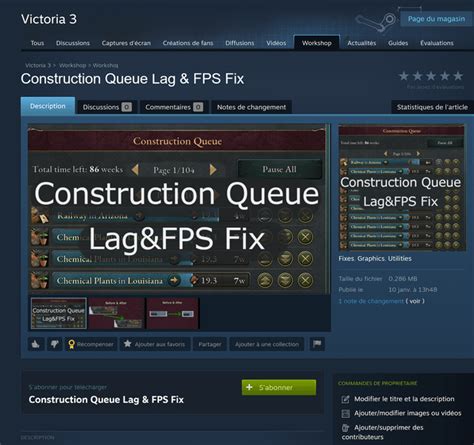 there s now a mod that removes contruction queue lag r victoria3