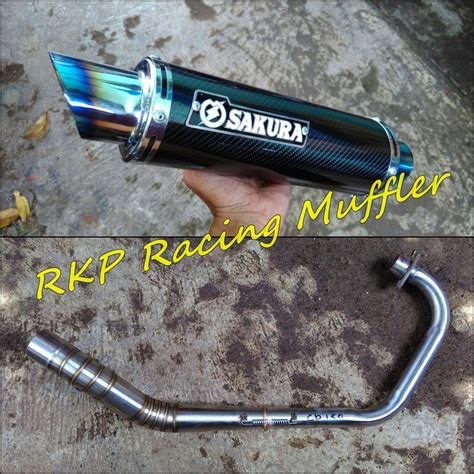 Jual Knalpot Sakura Carbon Half Blue CB R CBR R Byson R Vixion GSX Sonic MX King Nmax