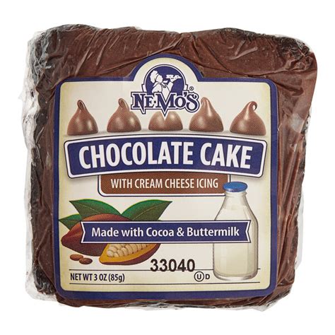 Ne Mos Bakery Frozen Individually Wrapped Chocolate Cake Square 3 Oz