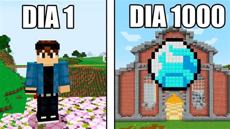 Sobrevivi 1000 Dias Construindo No Minecraft 120 Youtube