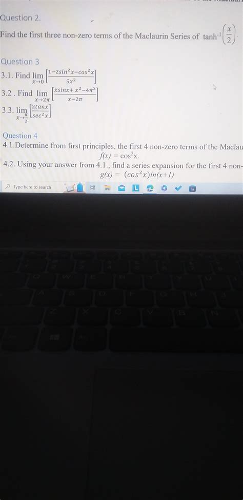 solved question 2 find the first three non zero terms of