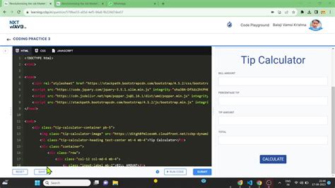 balaji vamsi krishna kolla on linkedin html css nxtwave javascript