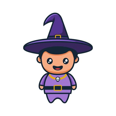 Cute Boy With Witch Costume 11046146 Vector Art At Vecteezy
