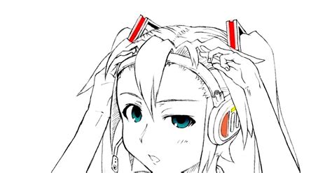 初音ミク 1日1ミク 018 「ヘッドフォンの付け方」 駿祐のイラスト Pixiv