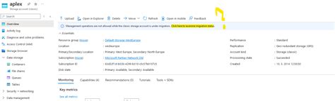 Cant Finish Migration Of Classic Storage Microsoft Qanda