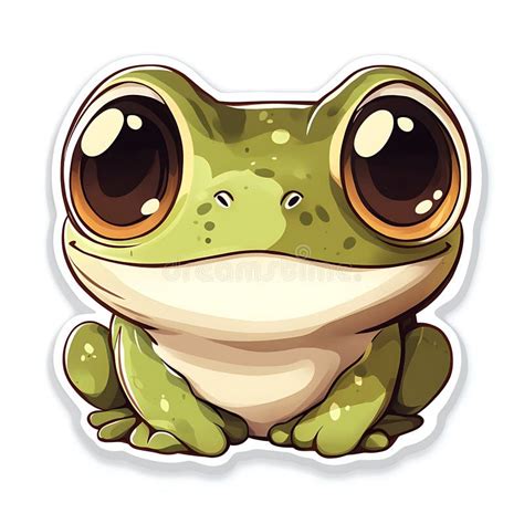 Cute Kawaii Chibi Frog Sticker Design Stock Illustration Illustration Of Cartoon Nature
