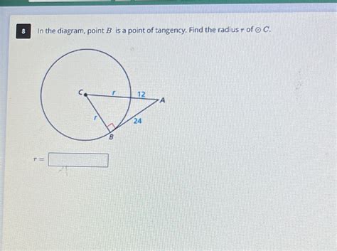 [solved] in the diagram point b is a point of tangency find the
