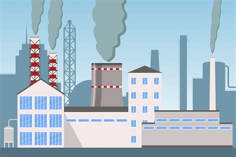 연기 산업 도시 조 경 식물 공장 및 산업용 파이프 산업 공장 벡터 산업 굴뚝 오염 벡터 그림의 도시 풍경입니다 공장 산업 건물에 대한 스톡 벡터 아트 및 기타 이미지