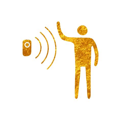 Premium Vector Motion Sensor Drawing In Gold Color Style