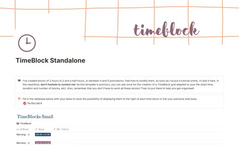 Customizable TimeBlocking Template Notion Marketplace