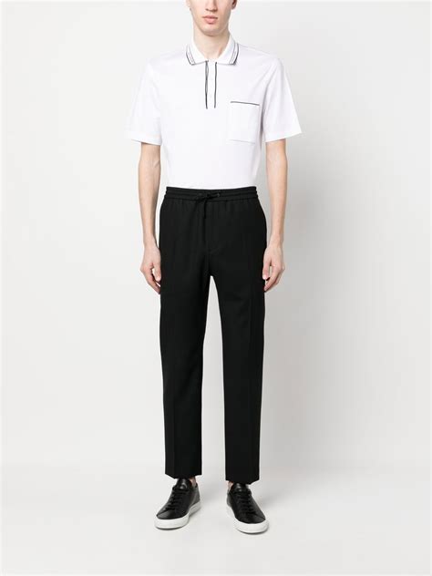 Calvin Klein Drawstring Waist Straight Leg Trousers Black Farfetch
