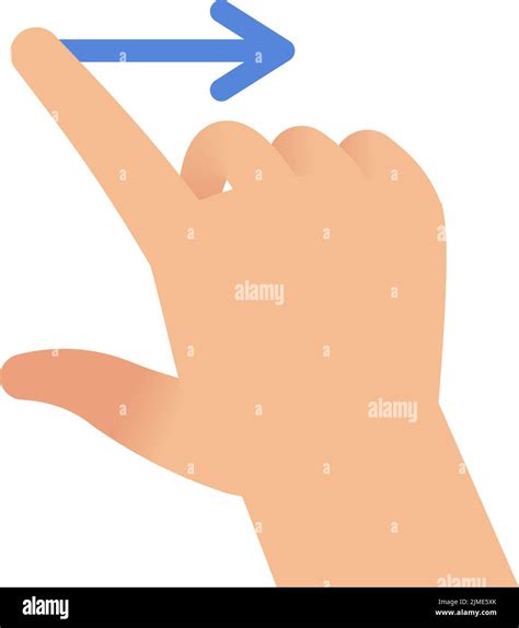 Finger Swipe Right On Touch Screen Hand Scroll Gesture Stock Vector