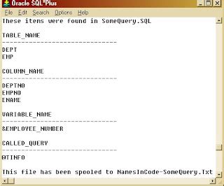 Documenting Sql Queries My Oracle G Tips