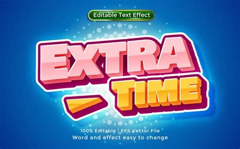 Premium Vector Extra Time Editable Text Effect