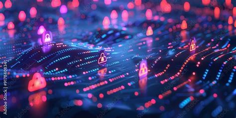 Abstract Image Of Data Packets Moving Through A Digital Landscape With