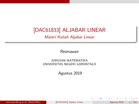 aljabar linear nilai eigen dan vektor eigen