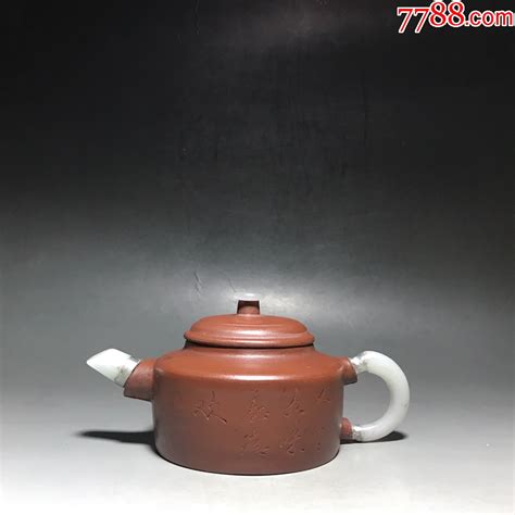 放漏！e【玉镶嵌德钟紫砂壶】早期旧藏精品珍藏低价格拍卖紫砂壶玉缘轩珠宝玉器【7788收藏收藏热线】