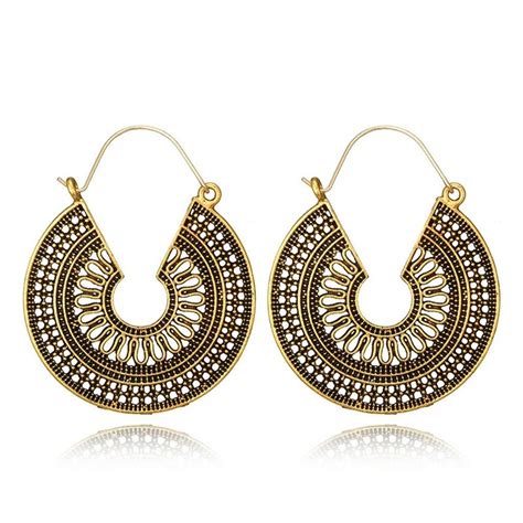Gold Plated Round Filigree Gypsy Earrings By Jasper And Opal