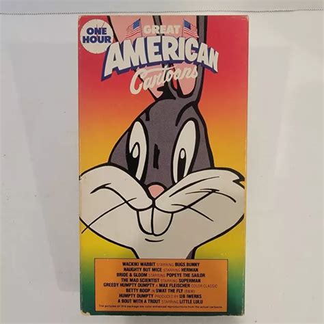 One Hour Great American Cartoons Vhs Bugs Bunny Popeye Superman Herman
