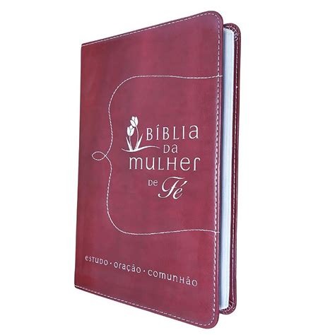 Bíblia Da Mulher De Fé NVI Capa Luxo Bordô Sheila Walsh Gospel Commerce Distribuidora De