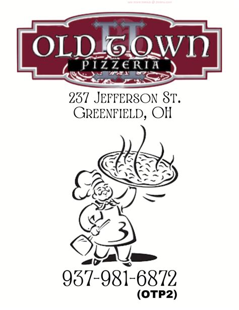 Online Menu Of Old Town Pizzeria Ii Greenfield Restaurant Greenfield