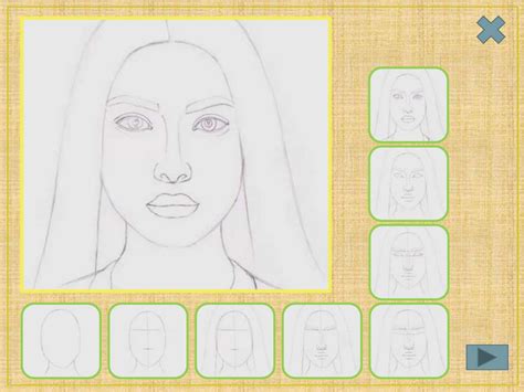 портрет поэтапное рисование Online Presentation