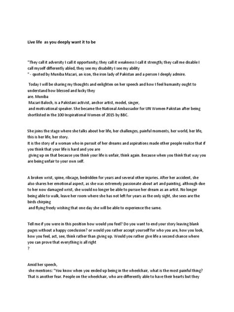 A Speech That Inspired Me The Most Declamation Pdf