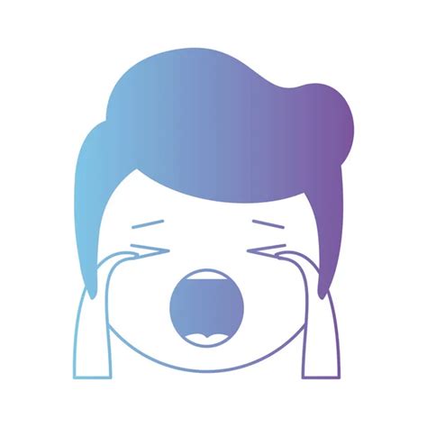 만화 남자 우는 머리 귀 엽 다 캐릭터 스톡 벡터 ©grgroupstock 255709228