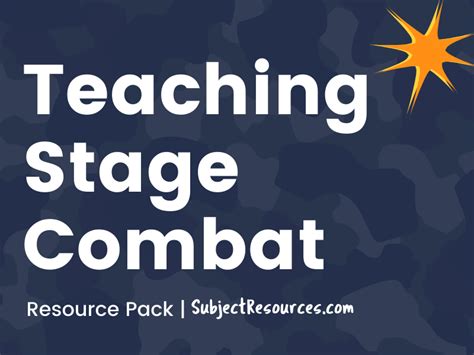 Teaching Stage Combat Drama Resource Teaching Resources