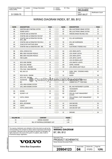 Volvo B9l Wiring Diagram Manual Chassis No 118655 123056