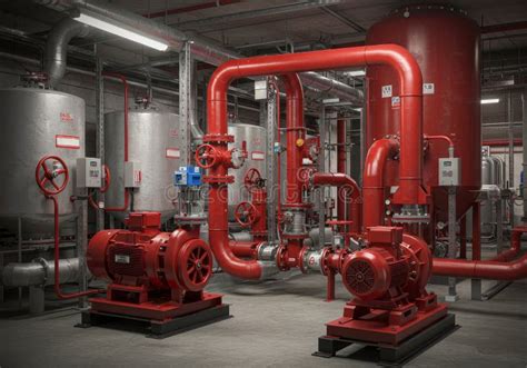 Industrial Fire Suppression System Modern Fire Suppression System In Industrial Facility