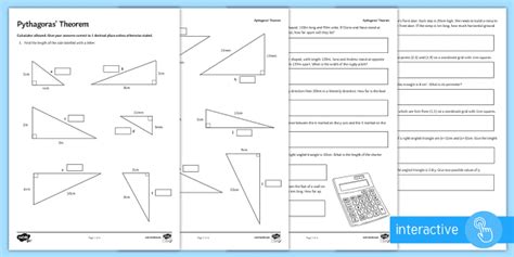 Pythagoras Theorem Problem Solving Worksheets Ks3 Maths Worksheets Library