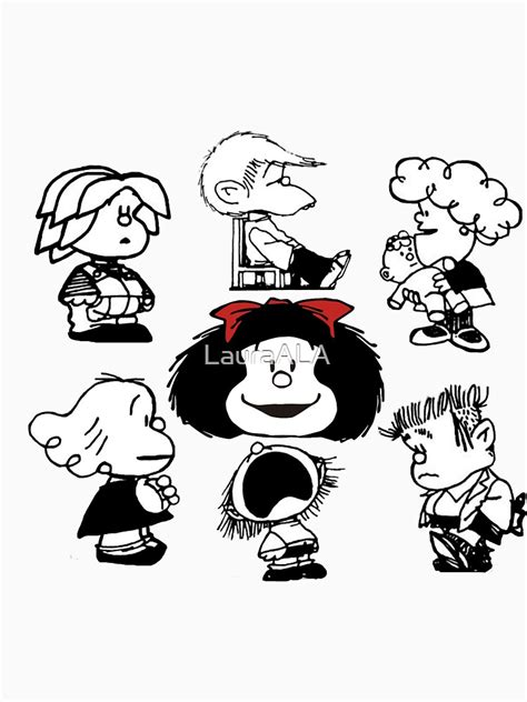 Mafalda Characters T Shirt For Sale By Lauraala Redbubble Vector
