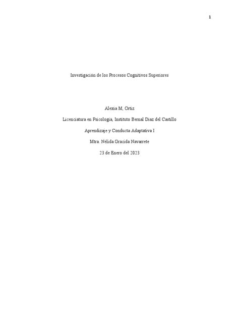 Investigación De Los Procesos Cognitivos Superiores De Las Diapositivas