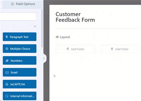 using the layout field