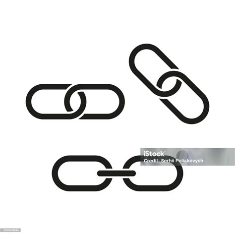 Interlocking Chain Link Icons Set Connection And Unity Concept Symbols