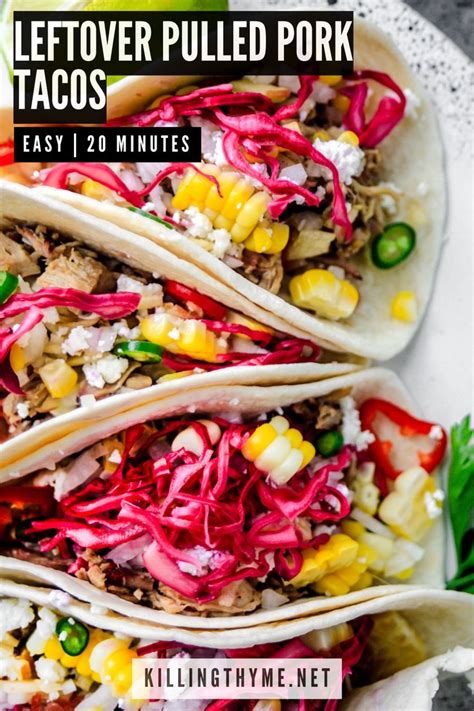 Leftover Pulled Pork Tacos Recipe Fast Healthy Dinner Cheap Dinner
