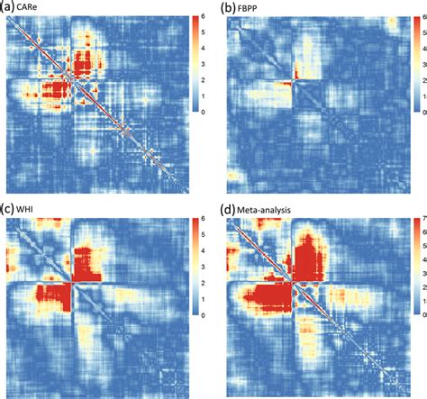 Heatmap Of Log10 P Value Between Pairwise Loci Located On Chromosome Download Scientific