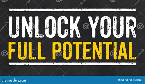Blackboard With The Text Unlock Your Full Potential Stock Illustration