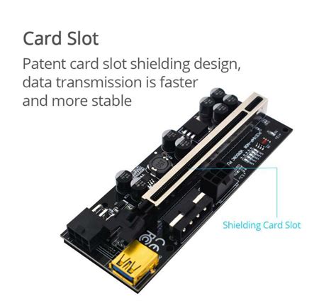 Ver009c Plus Pci E 라이저 카드 60cm Usb 30 케이블 Pci Express 1x ~ 16x 확장기 Pcie 어댑터 6pin 인터페이스 Gpu 광부