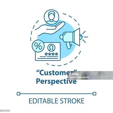 고객 관점 개념 아이콘입니다 리드 클라이언트 잠재고객 구축 판매 전망 시장 점유율 성장 아이디어 얇은 라인 그림 벡터 절연 윤곽선 Rgb 색상 드로잉 편집 가능한 스트로크