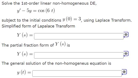 Solved Solve The 1st Order Linear Non Homogeneous De