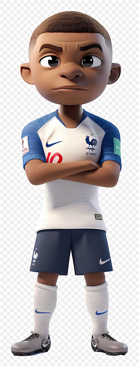 Kylian Mbappe Animated Soccer Player In Uniform Png 1564x4128px Kylian Mbappe Animated