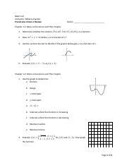 Precalculus I Exam Review Functions Graphs And Course Hero