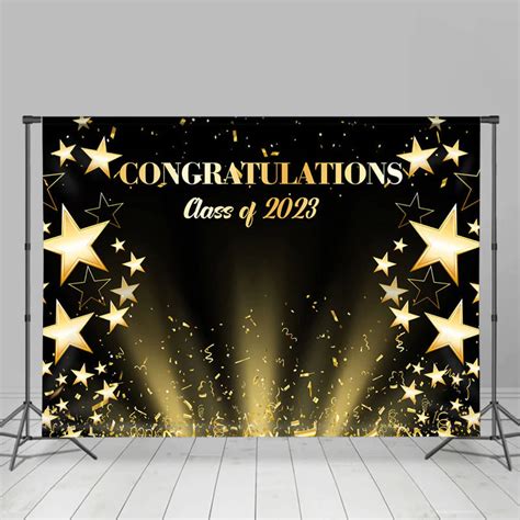 Lofaris Star Ribbon Congratulations Class Of 2023 Backdrop
