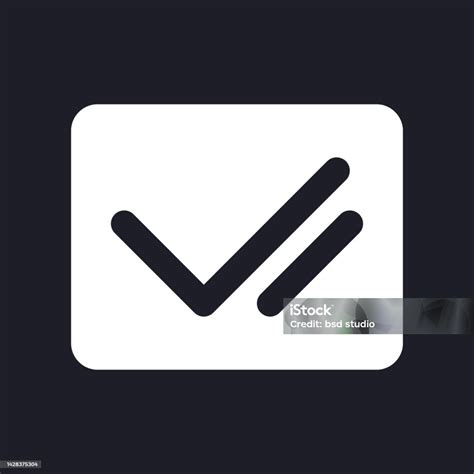 더블 체크 마크 다크 모드 글리프 Ui 아이콘 Brand Name Online Messaging Platform에 대한 스톡