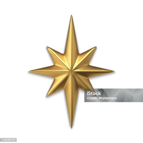 골든 스타 메탈릭 표면 3d 템플릿 벡터 일러스트 레이 션 8에 대한 스톡 벡터 아트 및 기타 이미지 8 가리키기 별 Istock